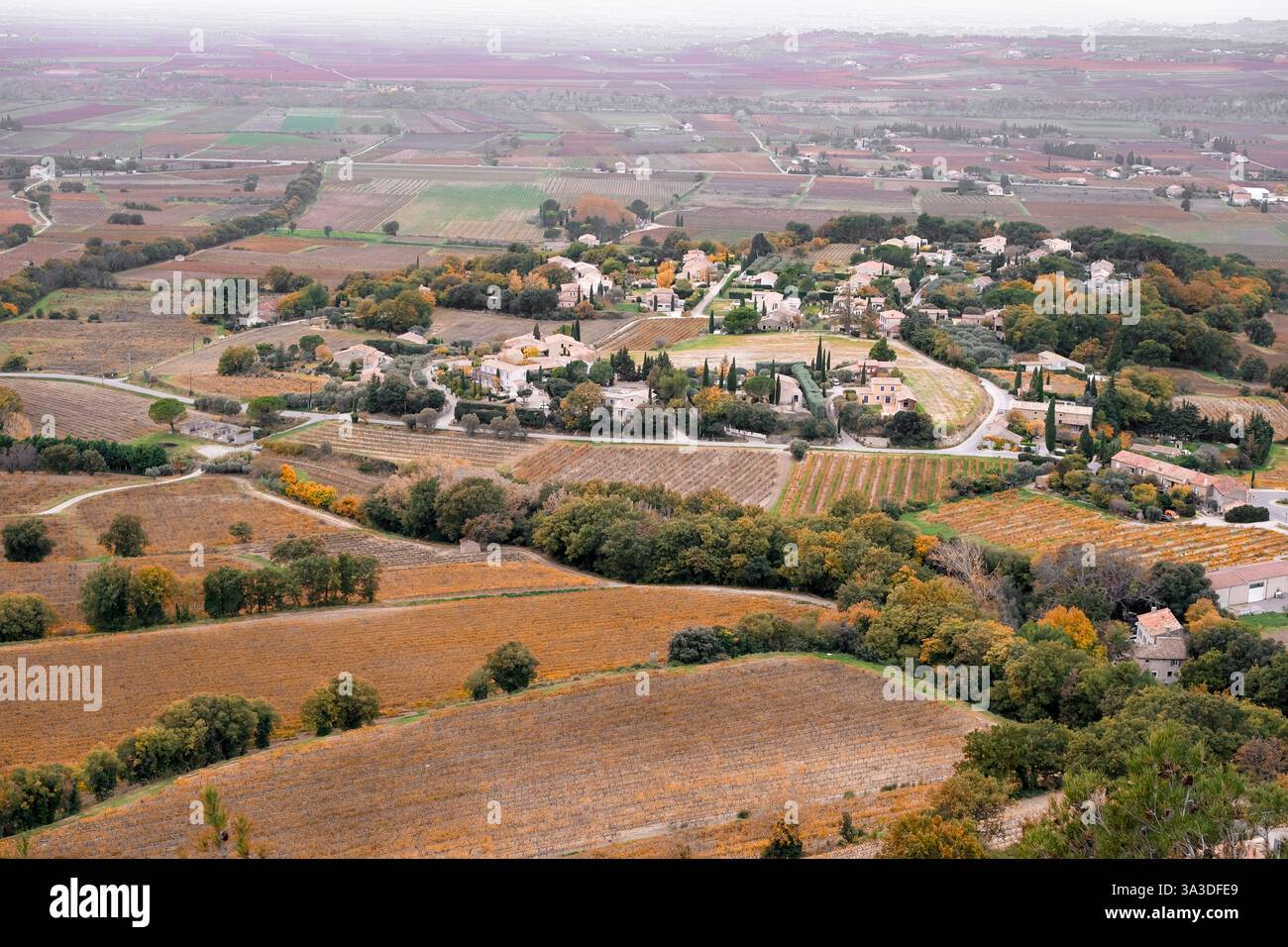 Scenic Agricultural Landscape Typical of Provence. View from Medieval ...