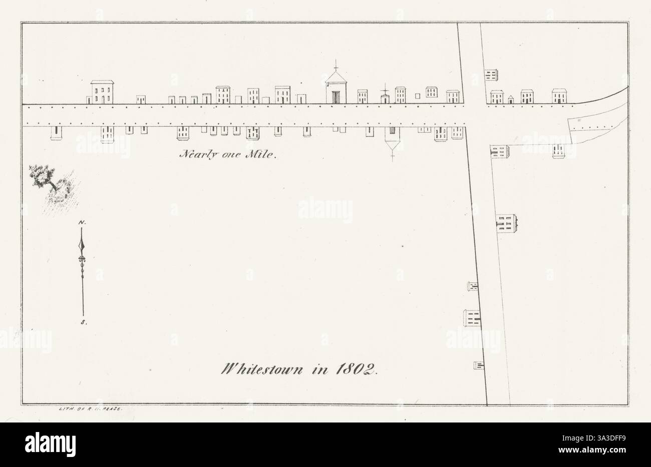 Town/city plan of Whitestown, New York in 1802. 1850 old antique map ...