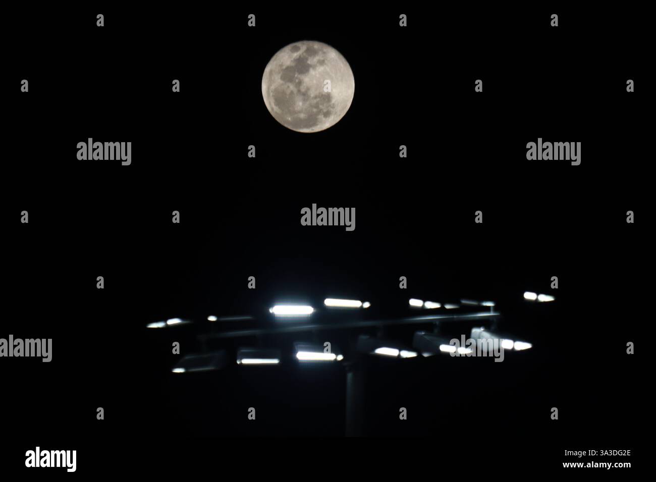 Full moon is seen over Mexico City 'Worm Moon' so called by the Native ...