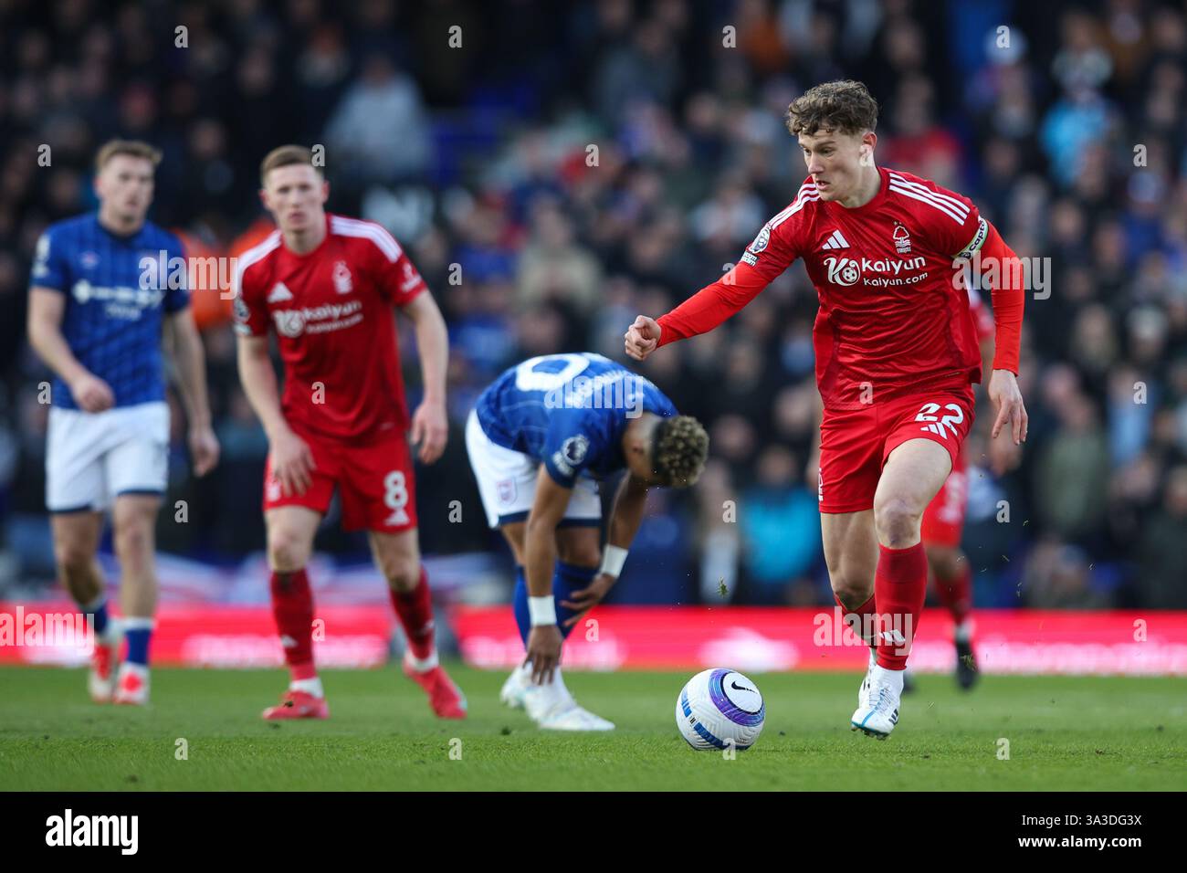 IPSWICH, UK - 13th Mar 2025: Ryan Yates of Nottingham Forest in action ...