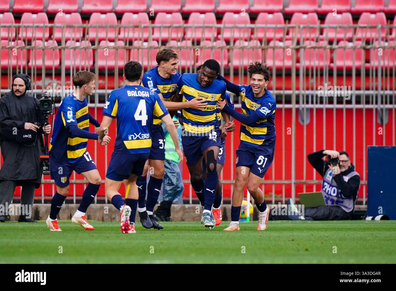 Monza, Italy. 15th Mar, 2025. Ange-Yoan Bonny (Parma Calcio) celebrates ...