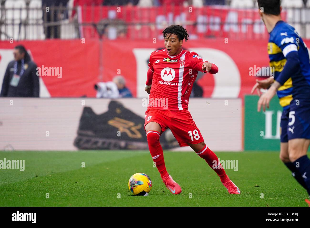 Monza, Italy. 16th March, 2025. Kevin Zeroli (AC Monza) during the ...