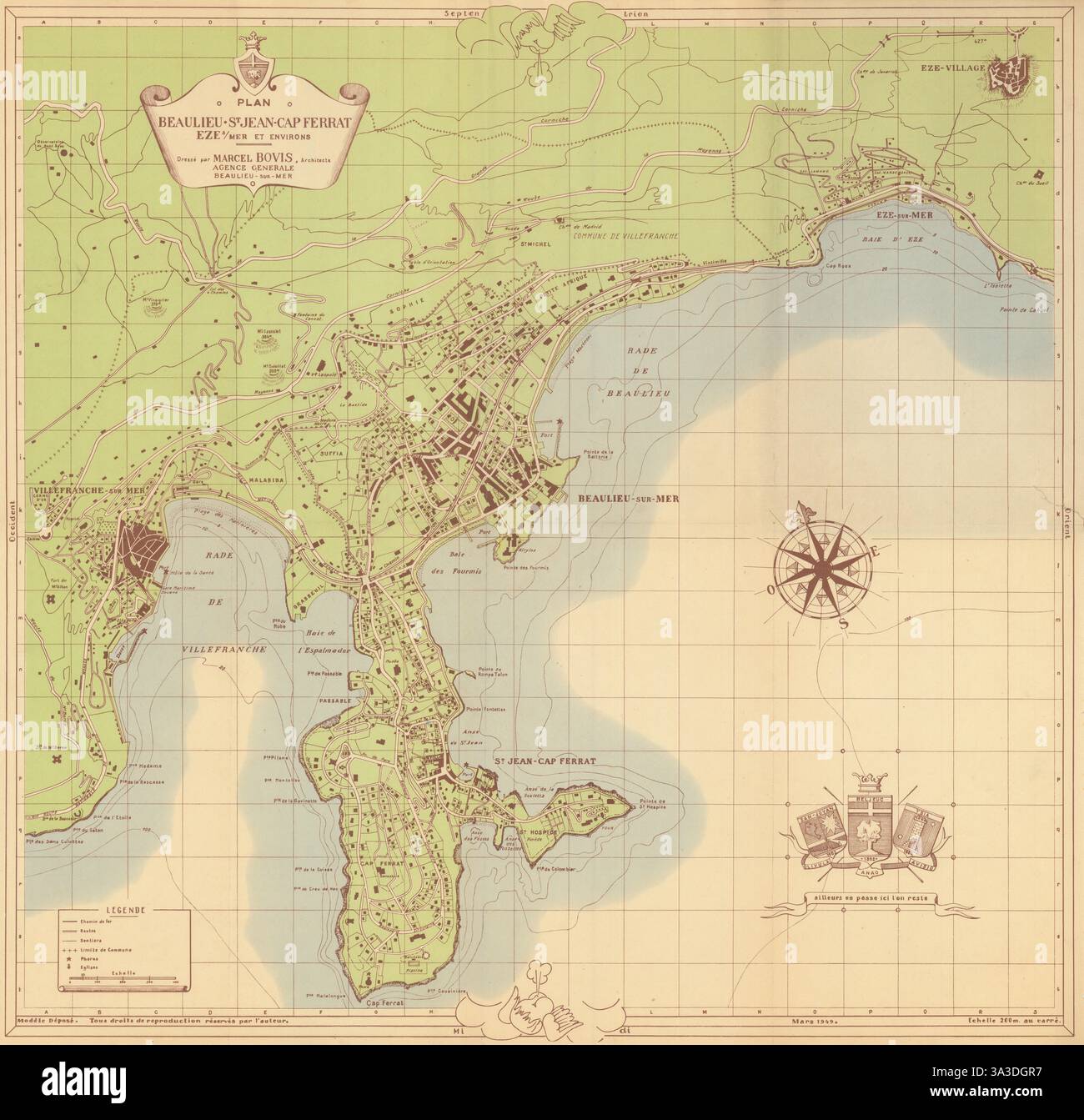 Map of beaulieu sur mer hi-res stock photography and images - Alamy