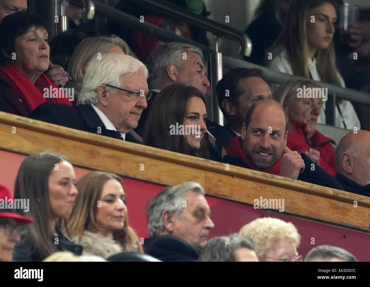 The Prince of Wales and the Princess of Wales in the stands with Rob ...