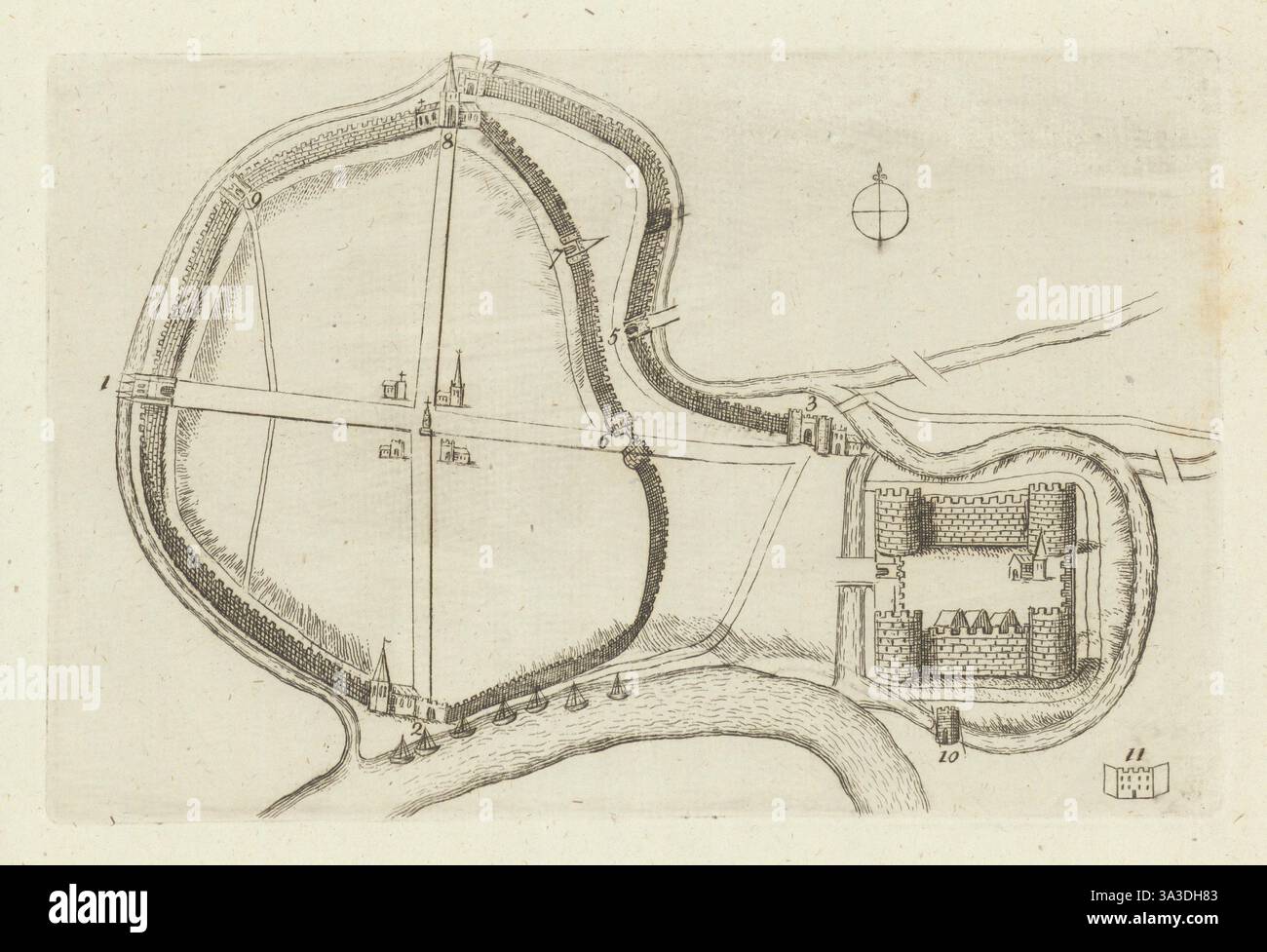 A plan of the medieval city of Bristol 1789 old antique vintage map ...