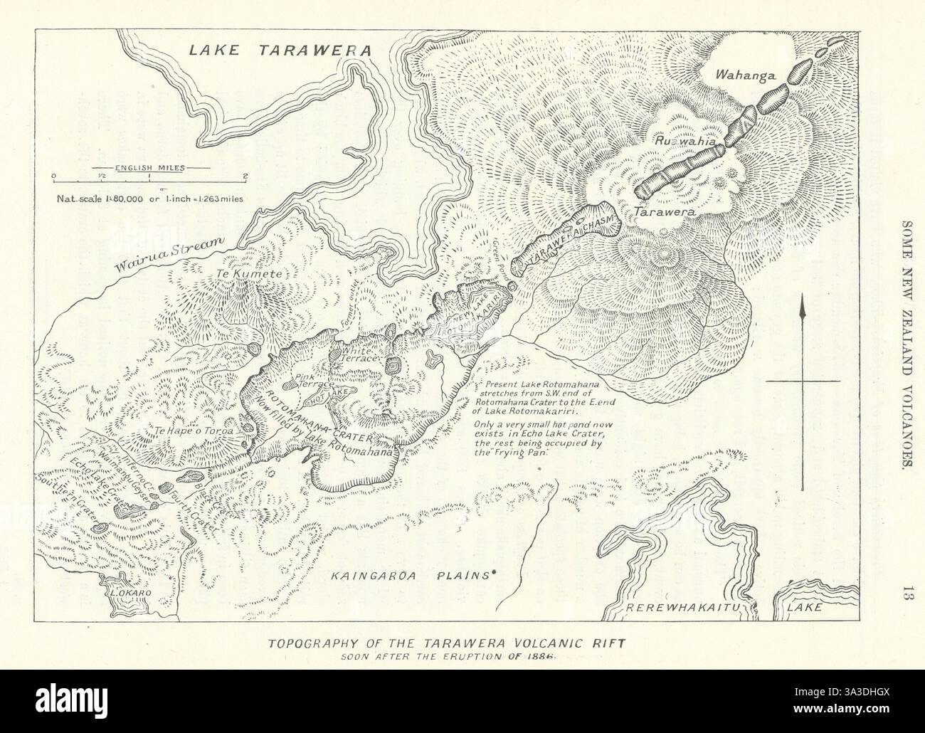 Tarawera Volcanic Rift topography after 1886 eruption. New Zealand. RGS ...
