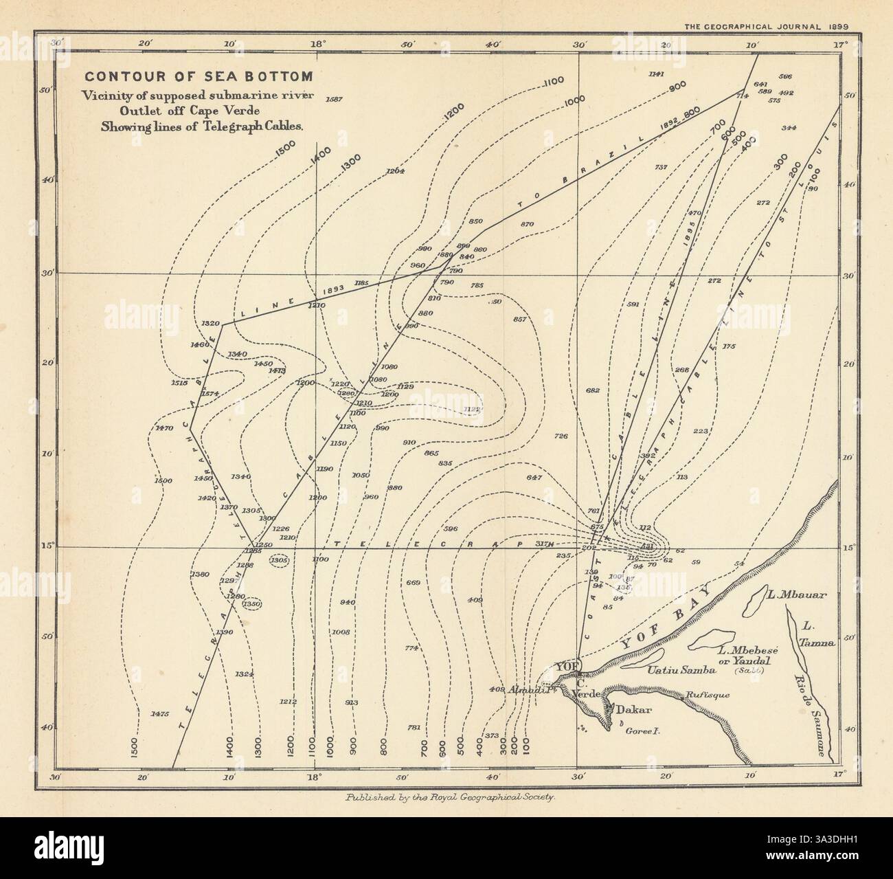 Sea bottom near supposed submarine Cape Verde river outlet. Senegal RGS ...