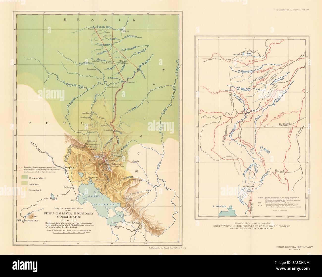 Peru-Bolivia Boundary Commission 1911 to 1913. RGS/Colonel T.H. Holdich ...