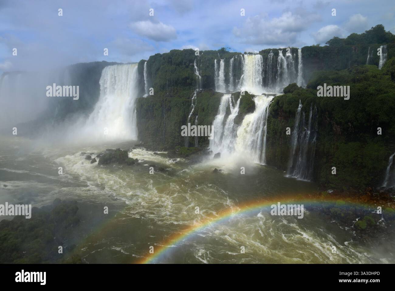 Iguazu Falls, Argentina and Brazil - waterfalls of Iguazu River with ...