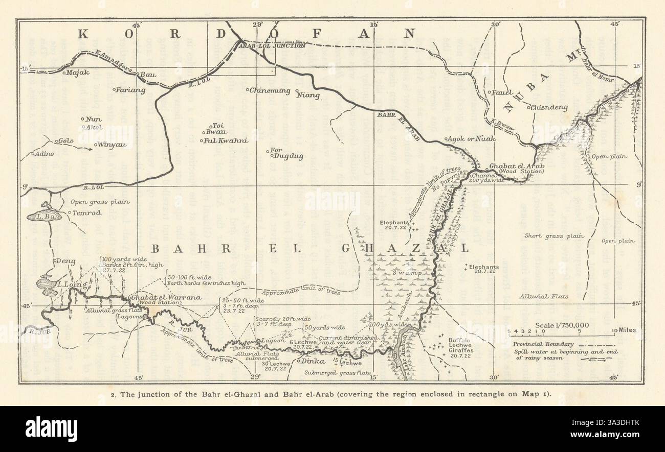The junction of the Bahr el-Ghazal and Bahr el-Arab. South Sudan. RGS ...