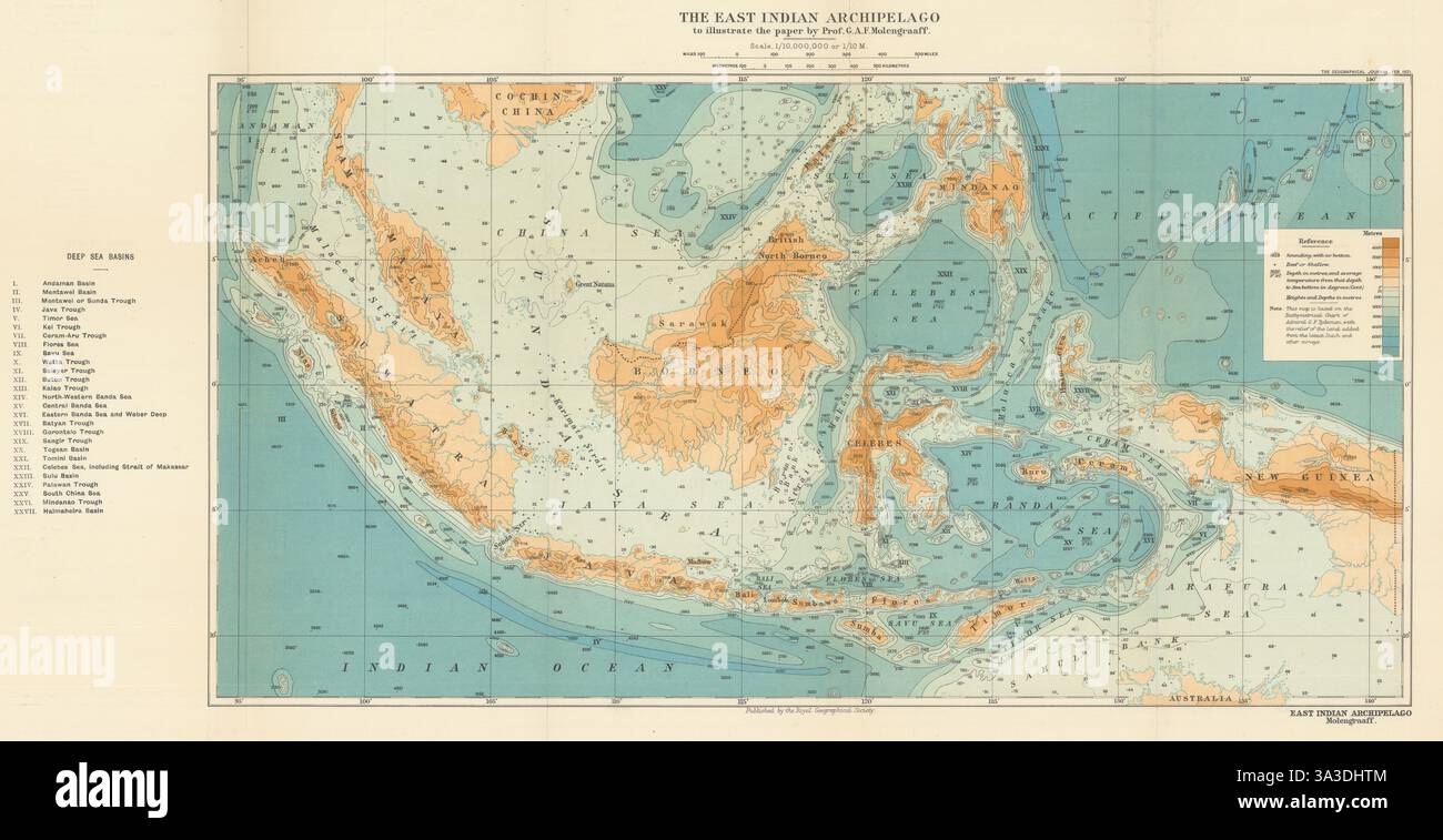 The East Indian Archipelago to illustrate the paper by Molengraaff. RGS ...