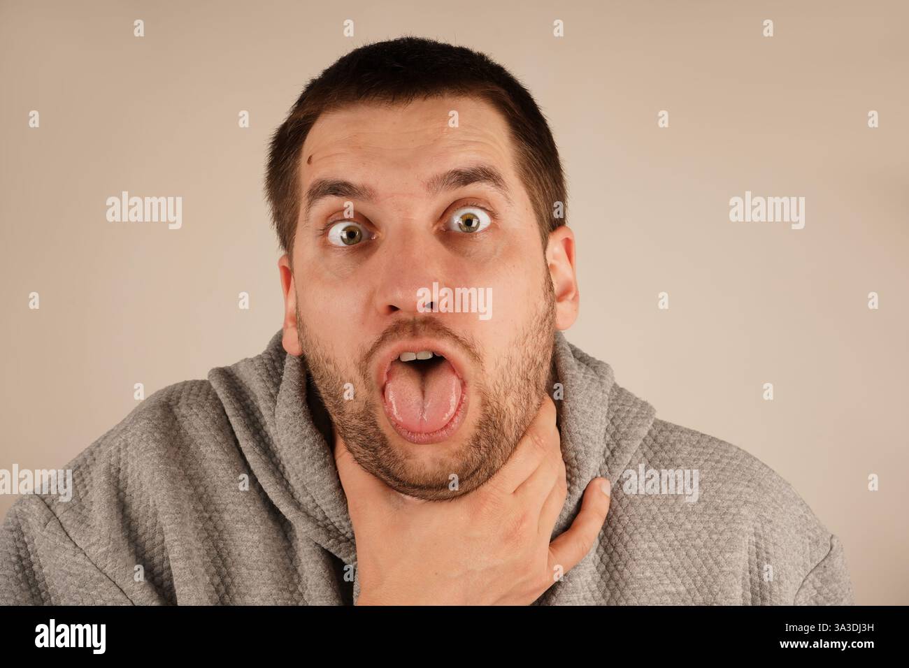 The discomfort on his face shows the urgency of the moment, as he ...