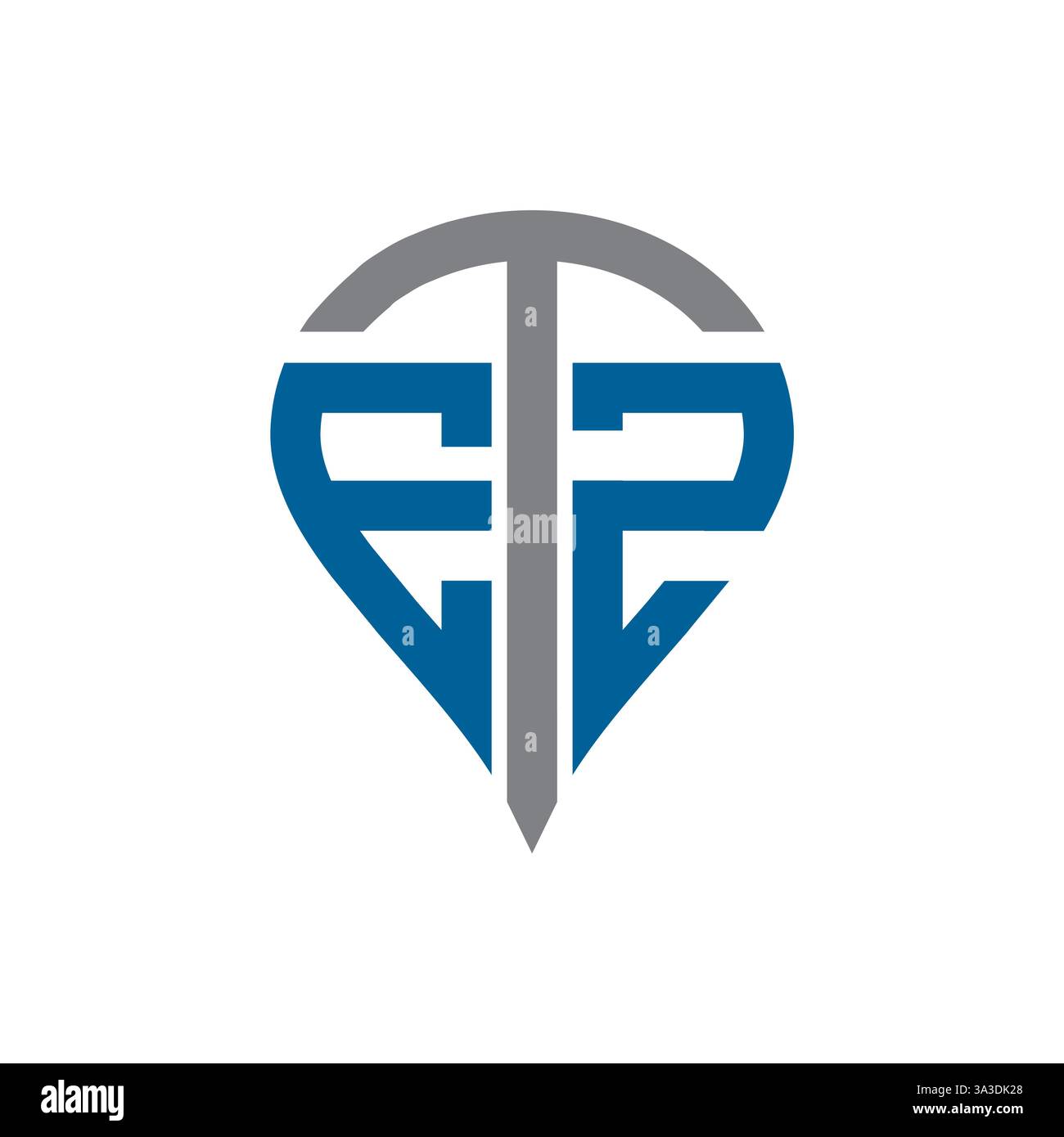 ETZ Unique modern flat abstract geometric initials vector letter logo ...