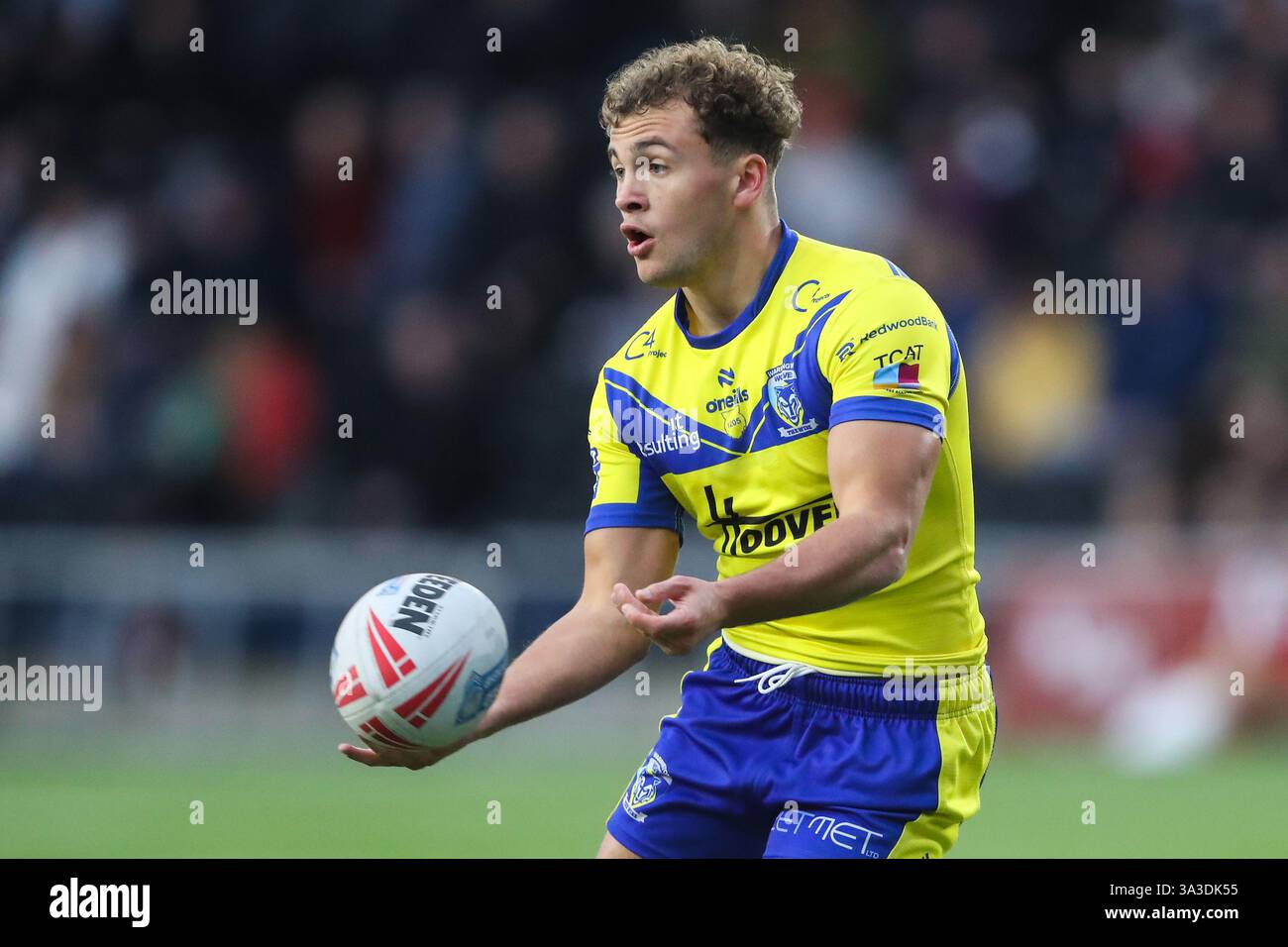 Widnes, UK. 15th Mar, 2025. Cai Taylor-Wray of Warrington Wolves in ...