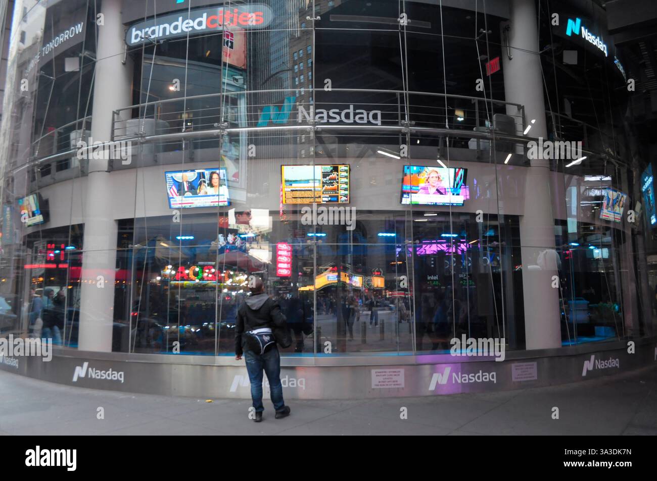 The Nasdaq MarketSite Times Square event space is seen in Times Square ...
