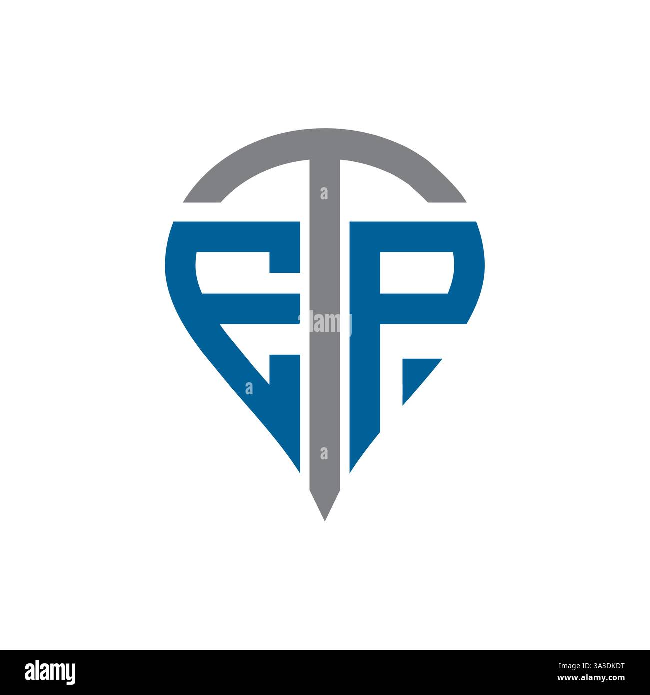 ETP Unique modern flat abstract geometric initials vector letter logo ...