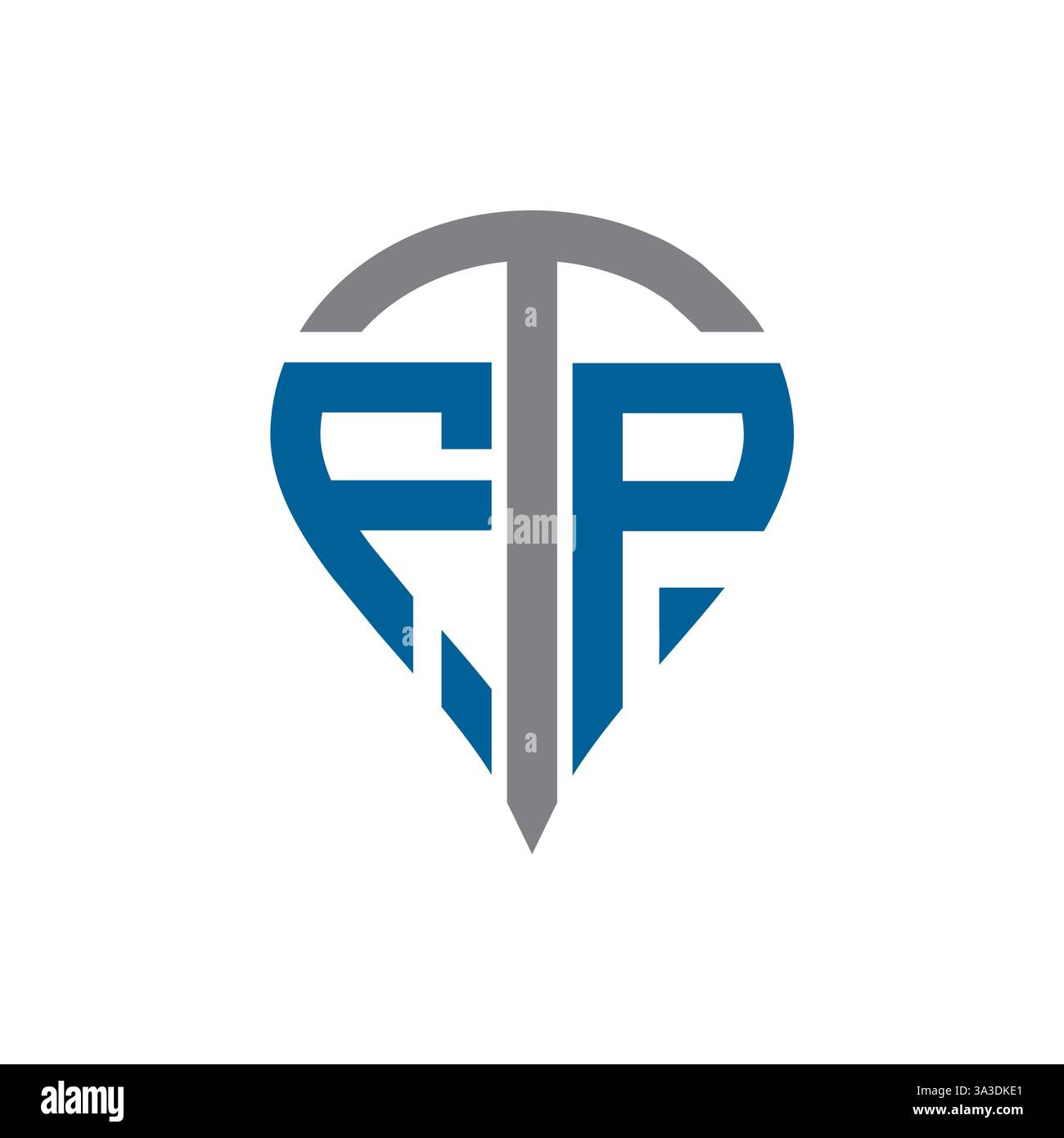 FTP Unique modern flat abstract geometric initials vector letter logo ...