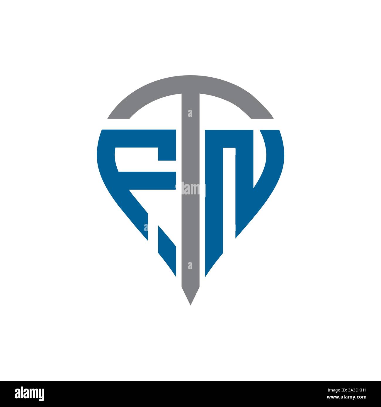 FTN Unique modern flat abstract geometric initials vector letter logo ...