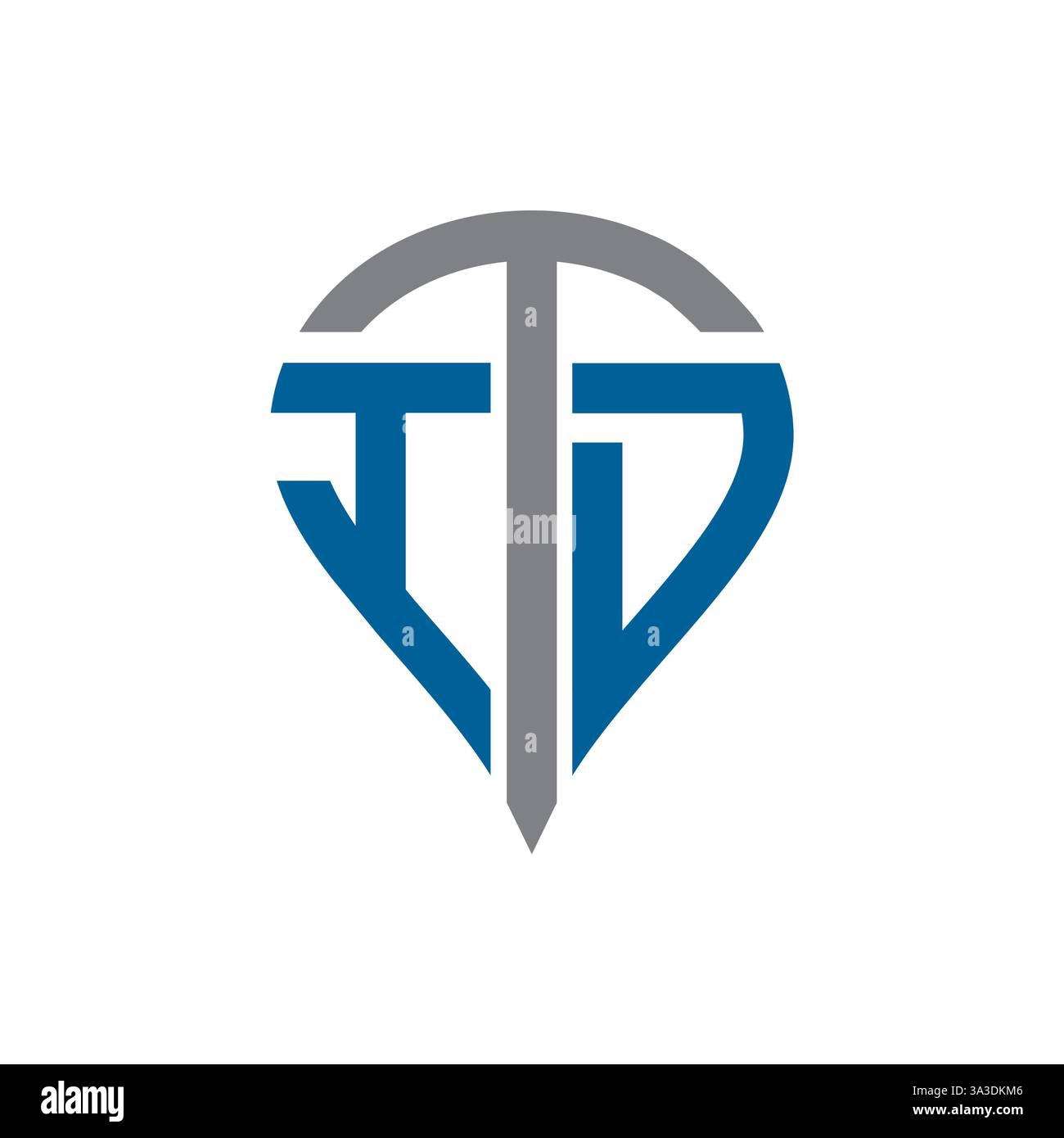 ITD Unique modern flat abstract geometric initials vector letter logo ...