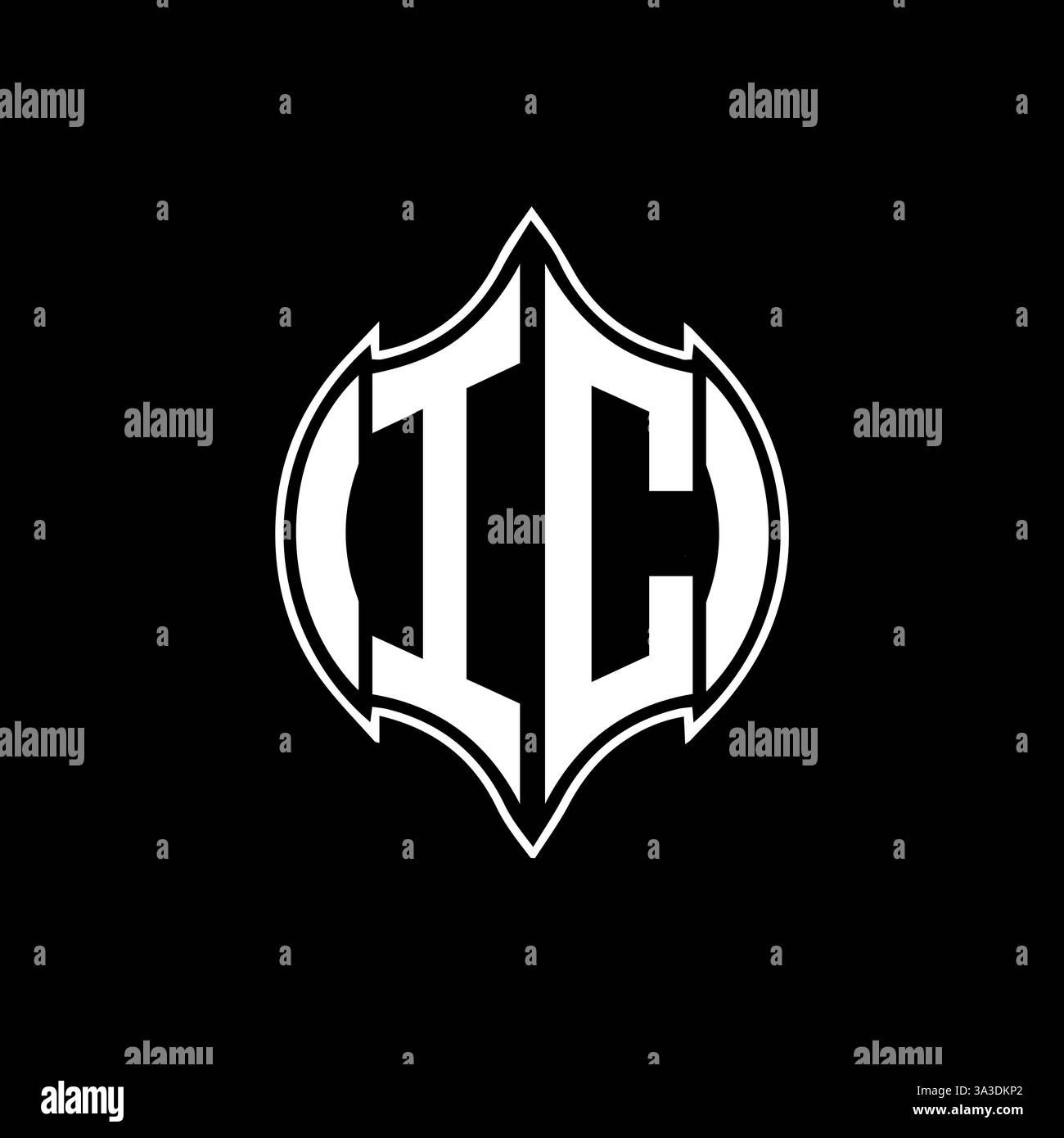 IC Unique modern flat abstract geometric initials vector letter logo ...