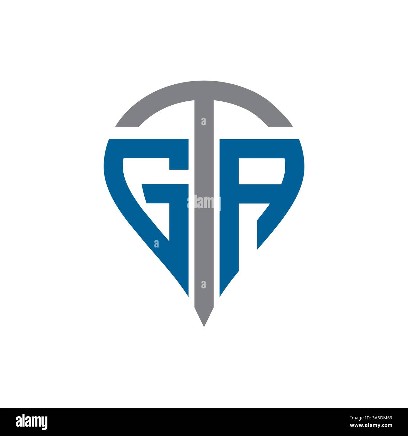 GTA Unique modern flat abstract geometric initials vector letter logo ...