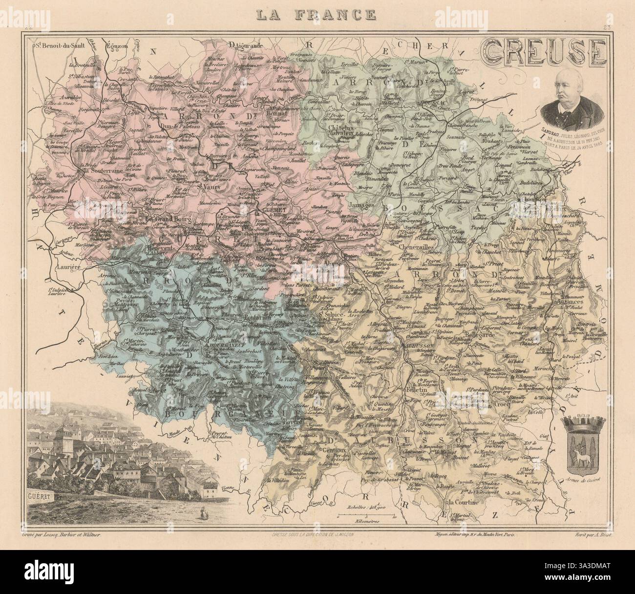 Gueret map hi-res stock photography and images - Alamy