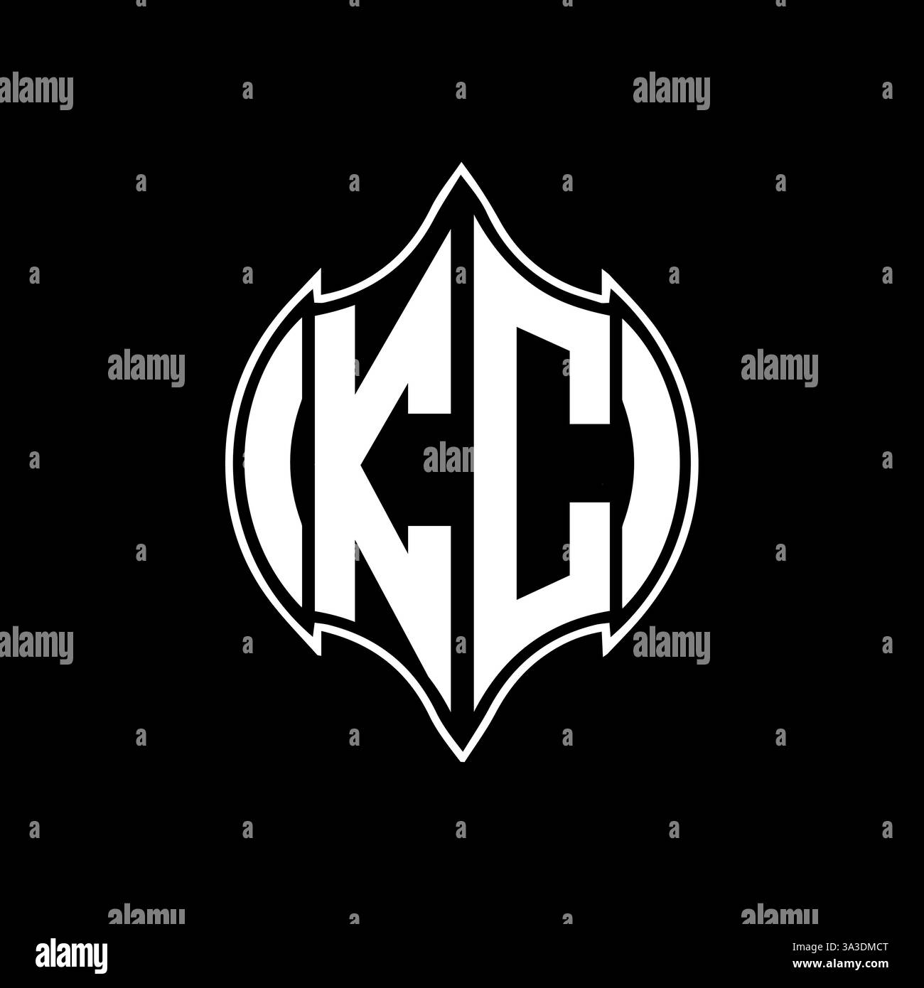 KC Unique modern flat abstract geometric initials vector letter logo ...