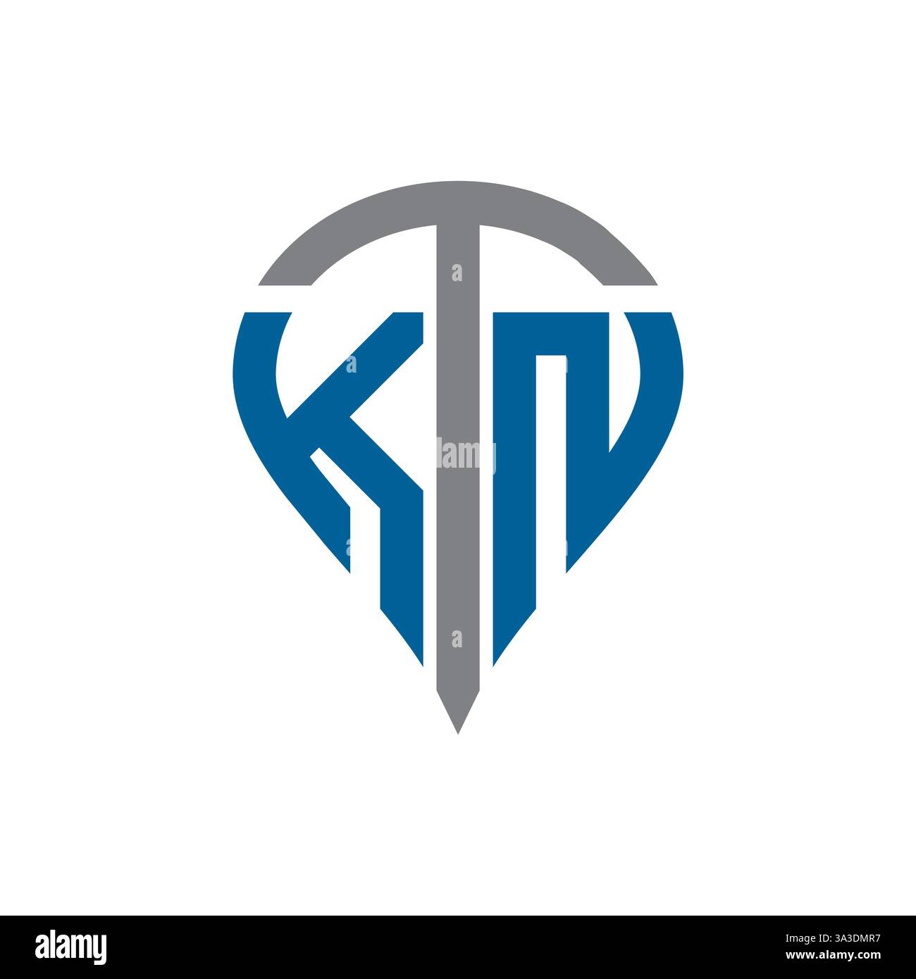 KTN Unique modern flat abstract geometric initials vector letter logo ...