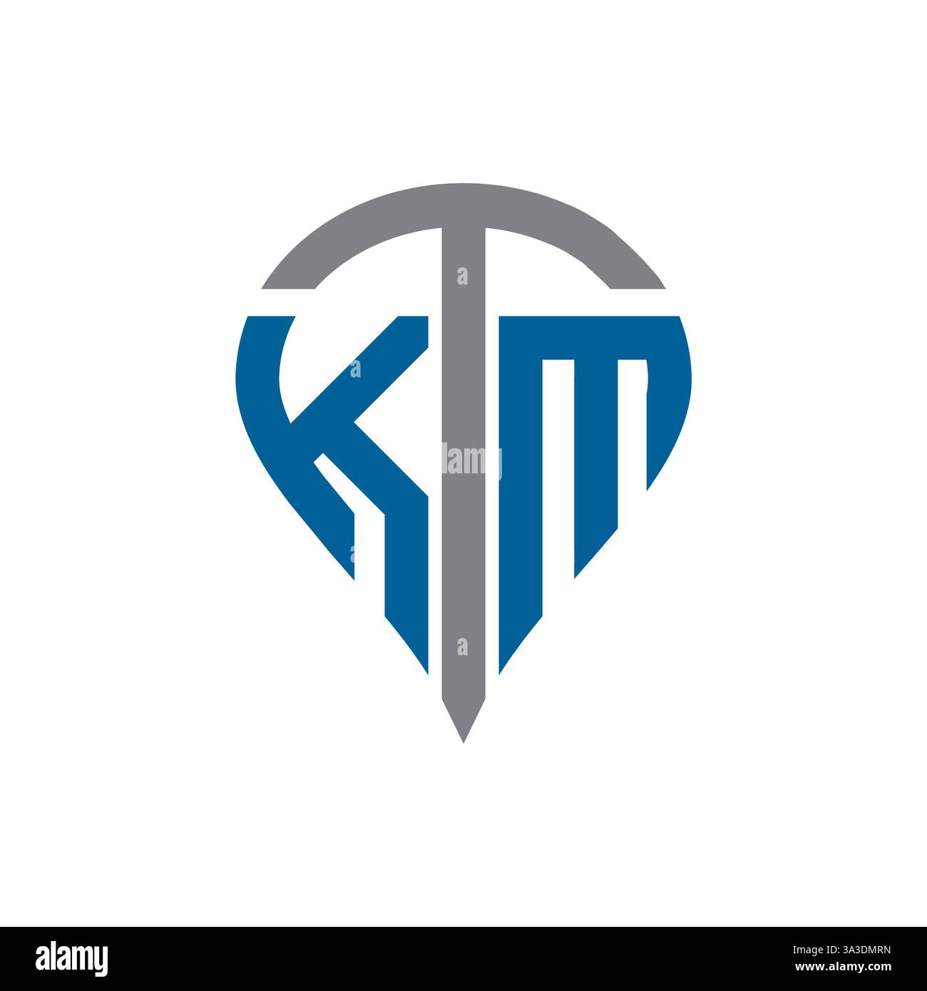 KTM Unique modern flat abstract geometric initials vector letter logo ...
