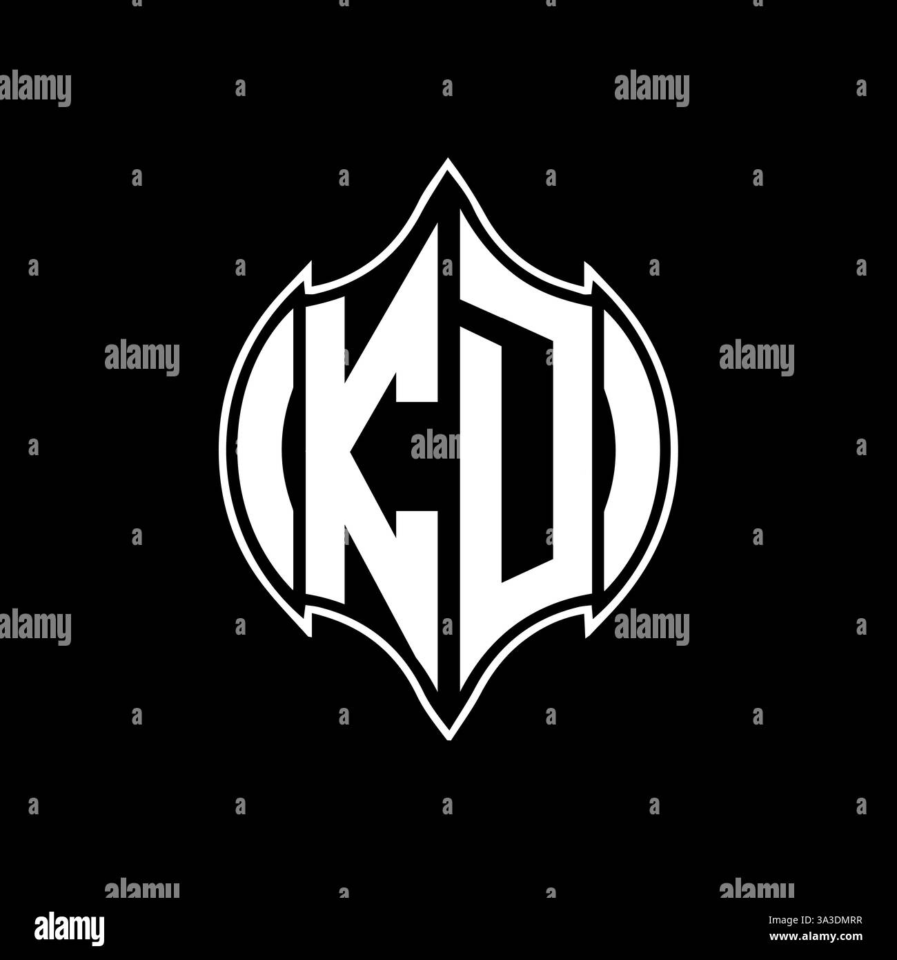 KD Unique modern flat abstract geometric initials vector letter logo ...