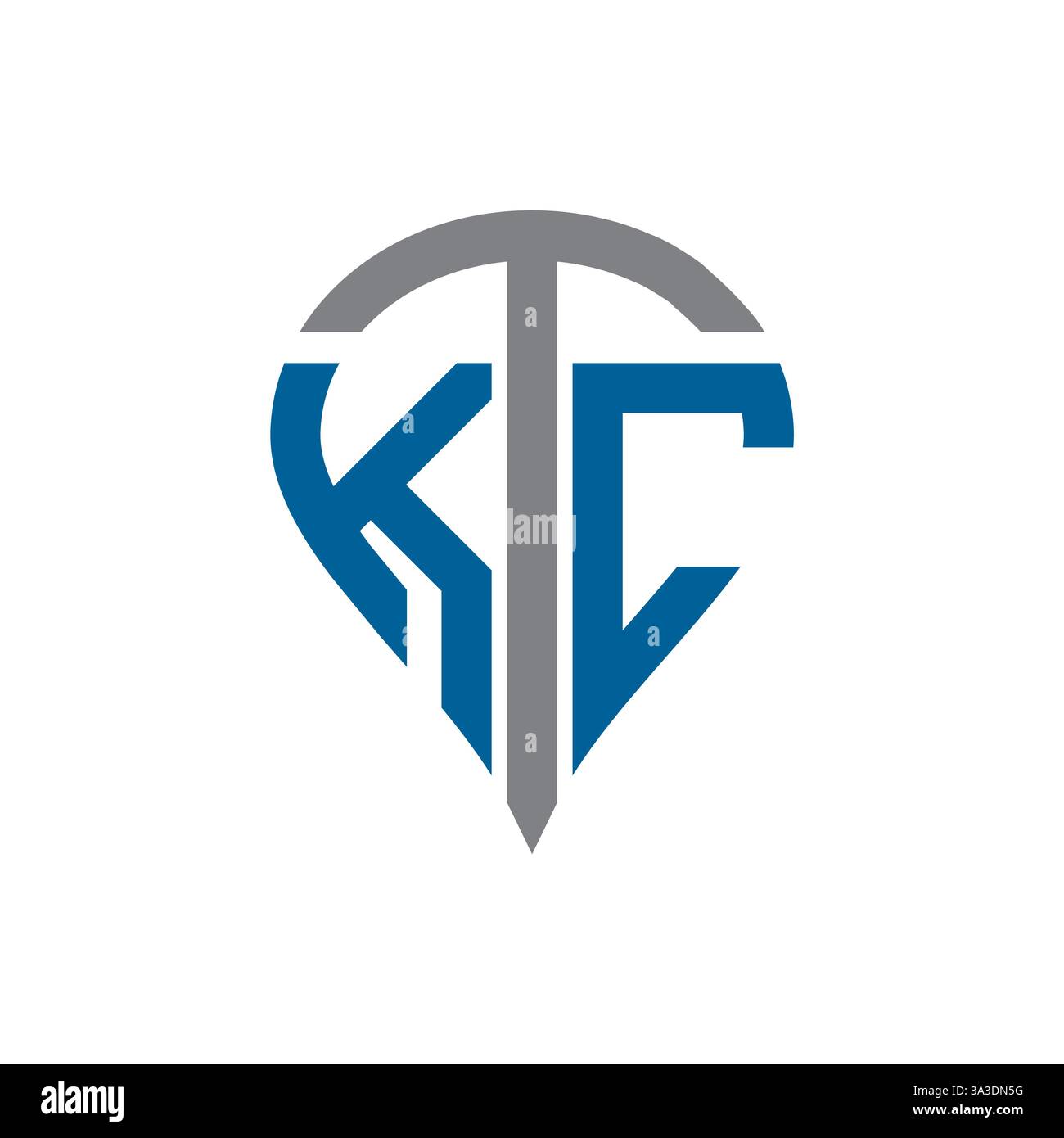 KTC Unique modern flat abstract geometric initials vector letter logo ...