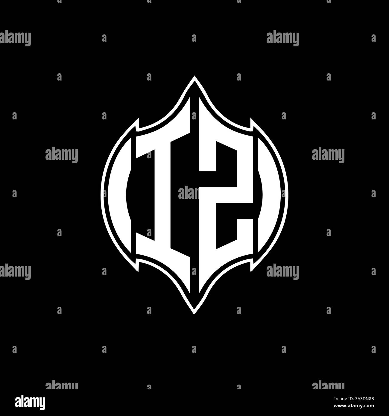 IZ Unique modern flat abstract geometric initials vector letter logo ...
