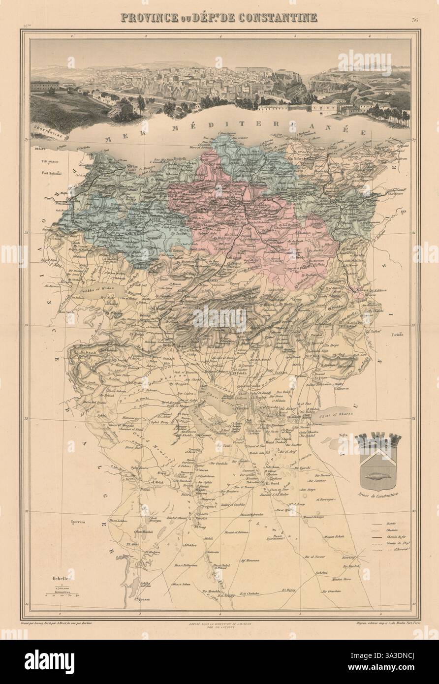French Algeria. Province de Constantine. Vuillemin. 1890 old antique ...