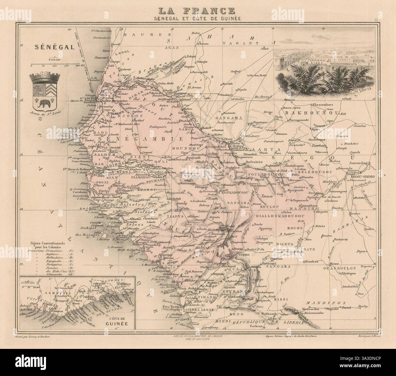 Sénégal & Côte de Guinée. Senegal Guinea. French West Africa. Vuillemin ...