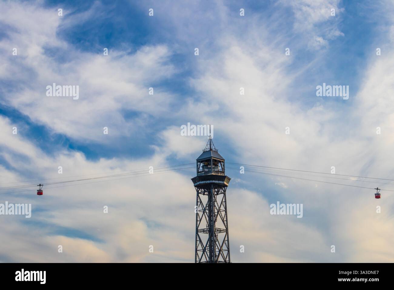 Port Cable Car (Transbordador Aeri del Port) in Barcelona, Spain Stock ...