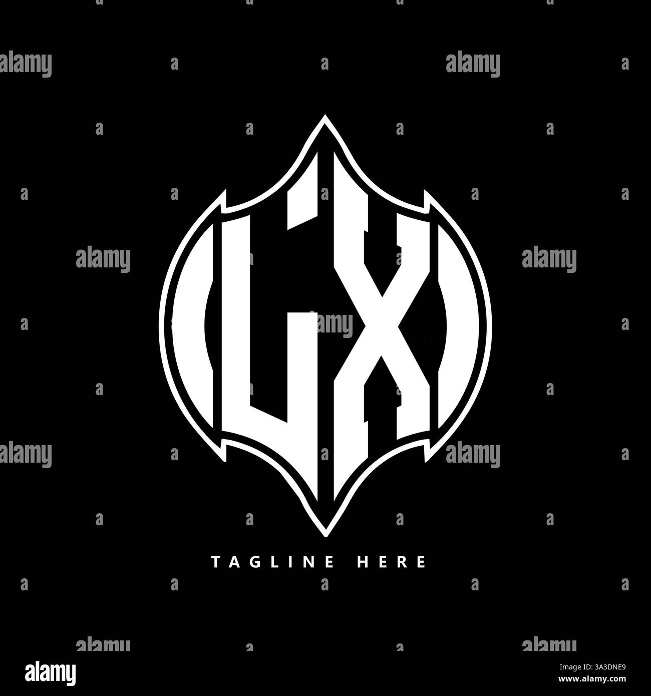 LX Unique modern flat abstract geometric initials vector letter logo ...