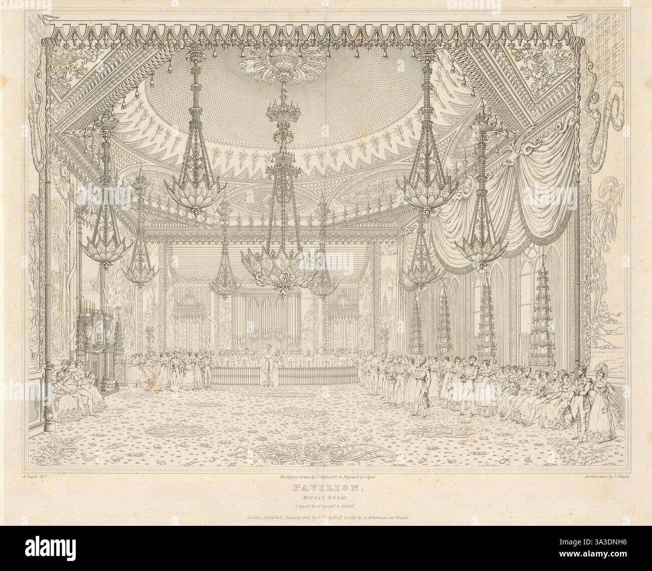 Brighton Royal Pavilion - Music Room - John Nash / Augustus Pugin 1826 ...