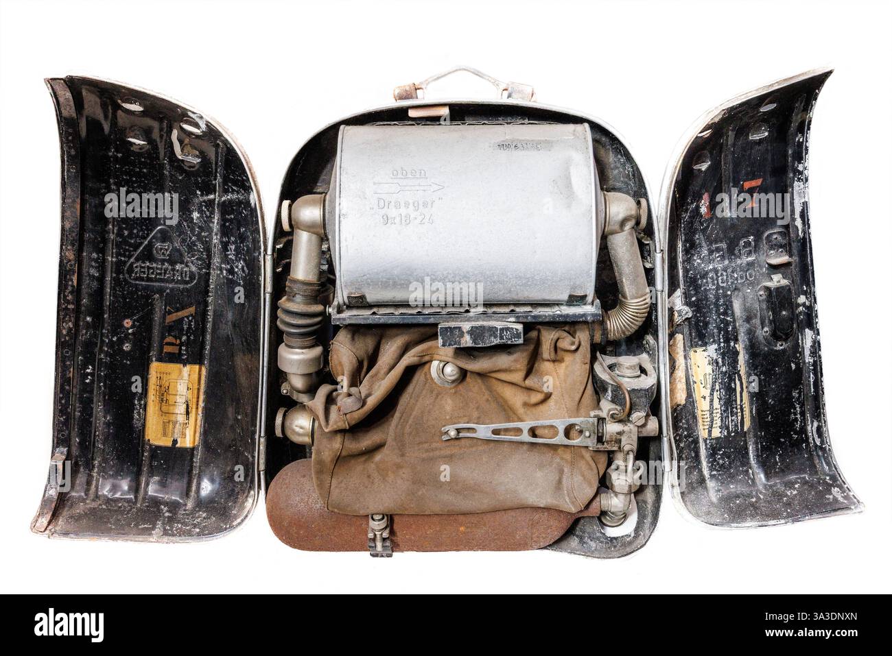 Draeger breathing apparatus in museum display, Bois-du-Luc mining ...