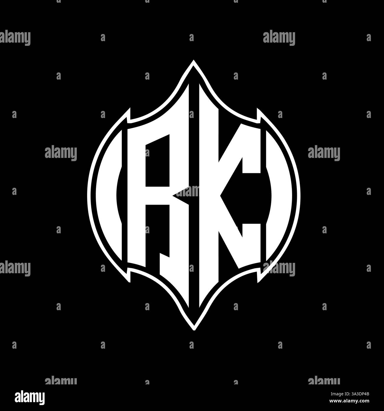 RK Unique modern flat abstract geometric initials vector letter logo ...