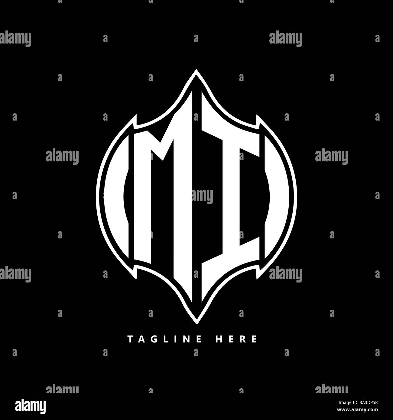 MI Unique modern flat abstract geometric initials vector letter logo ...