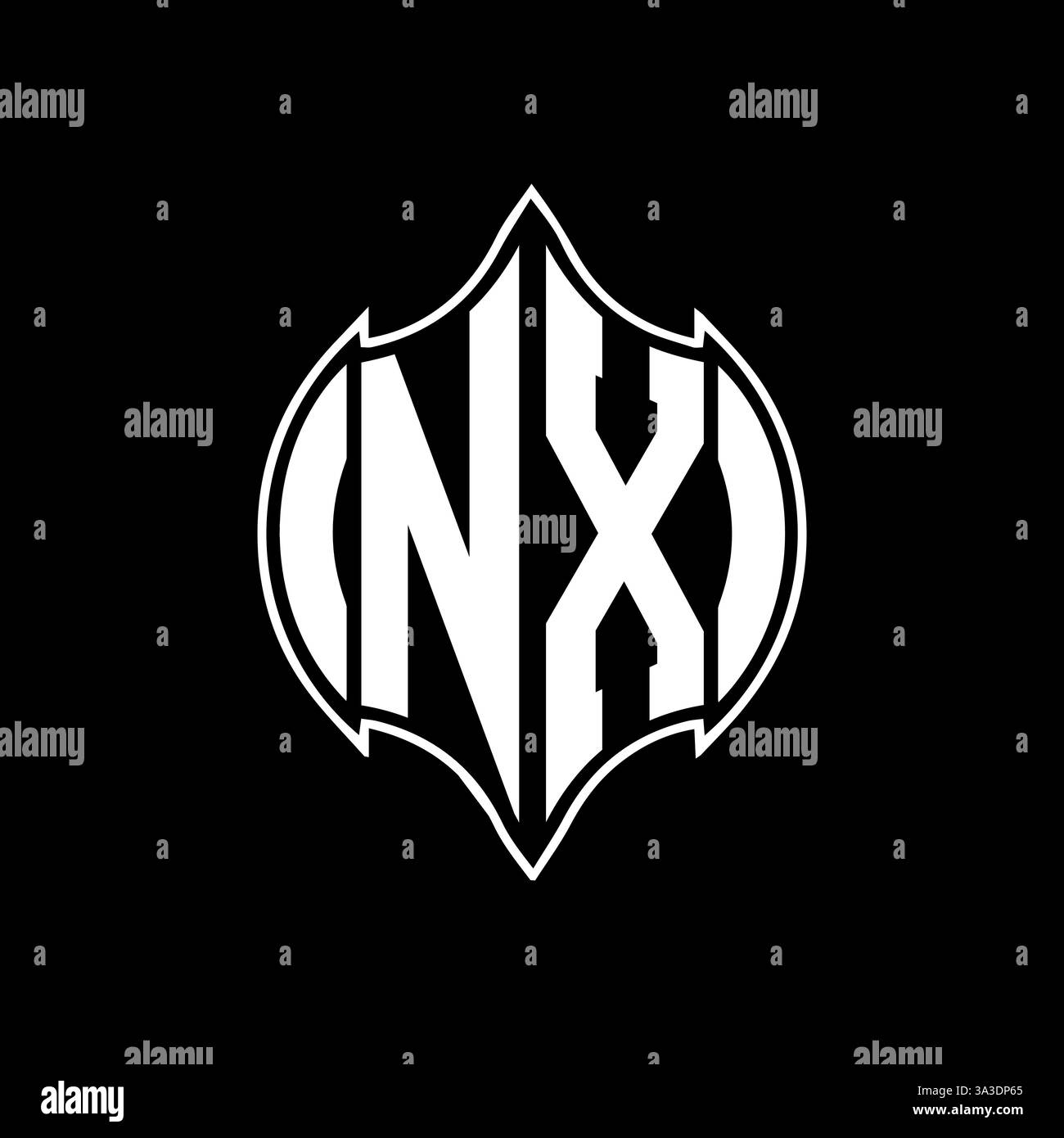 NX Unique modern flat abstract geometric initials vector letter logo ...