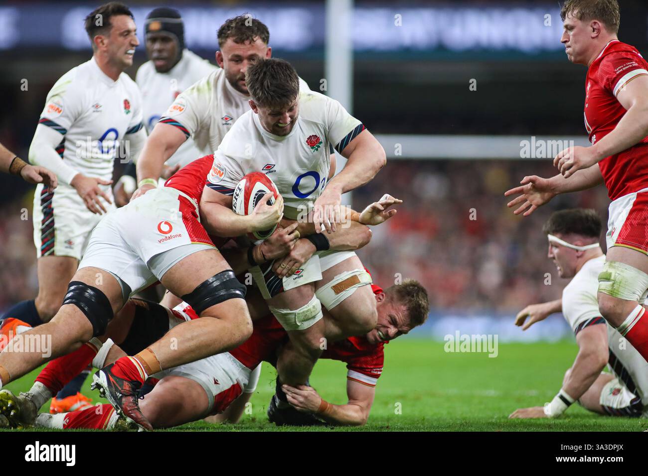 Ben Curry of England during the 2025 Guinness 6 Nations match Wales vs England at Principality ...