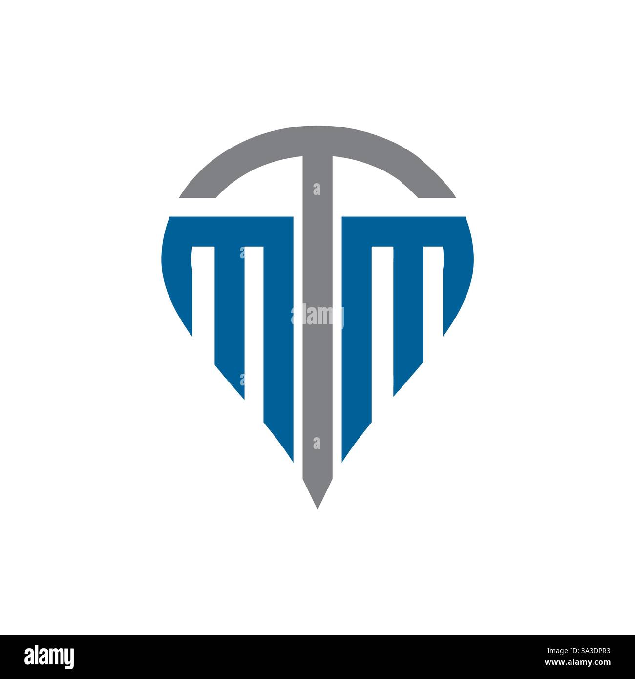 MTM Unique modern flat abstract geometric initials vector letter logo ...