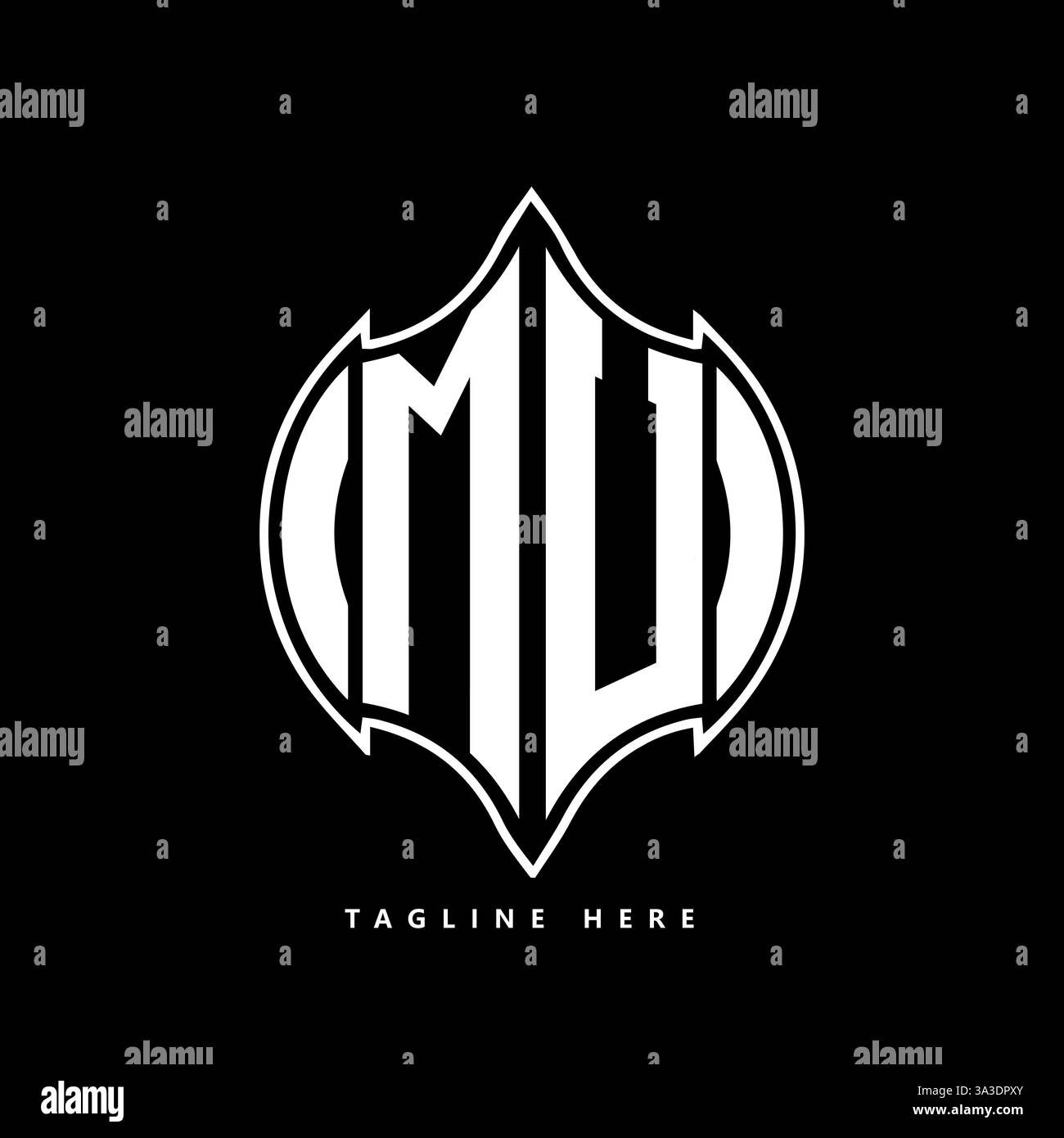 MU Unique modern flat abstract geometric initials vector letter logo ...