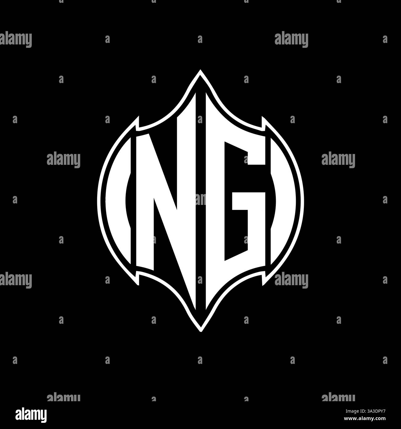 NG Unique modern flat abstract geometric initials vector letter logo ...