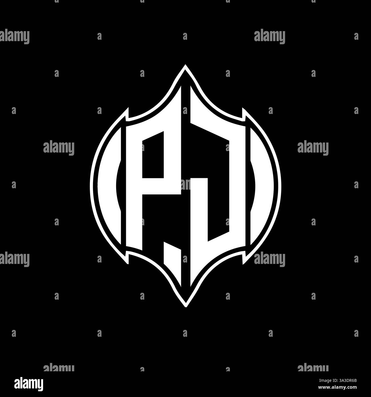 PJ Unique modern flat abstract geometric initials vector letter logo ...