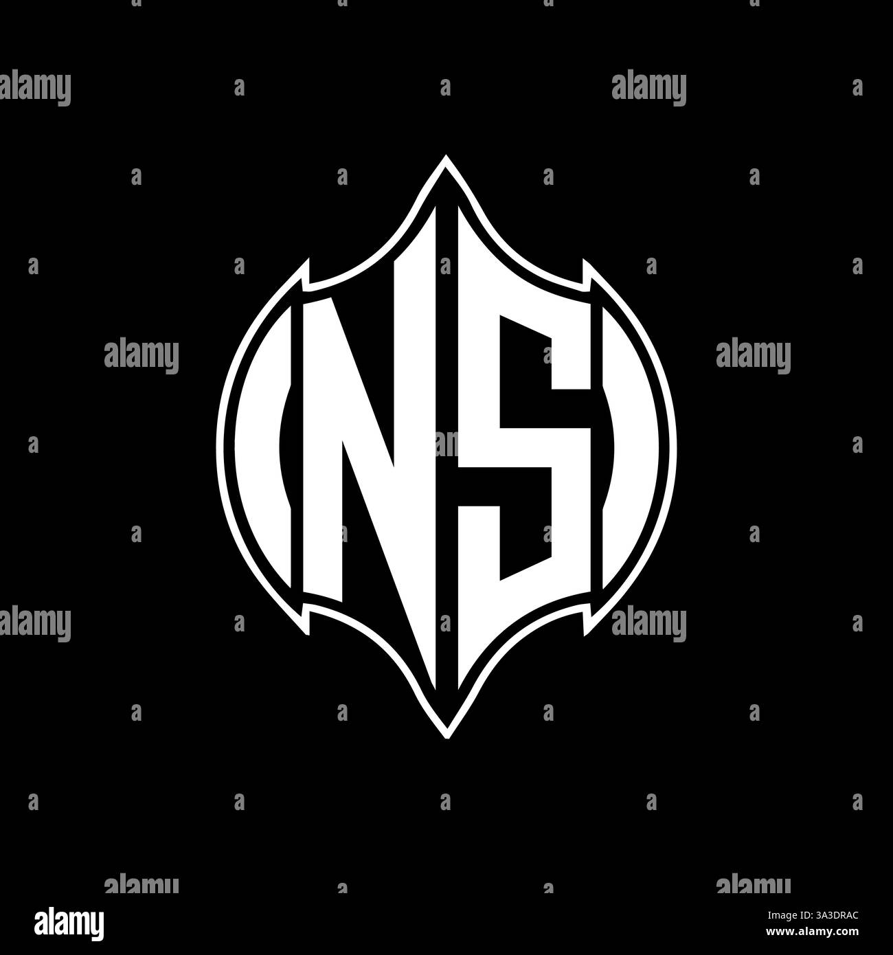 NS Unique modern flat abstract geometric initials vector letter logo ...