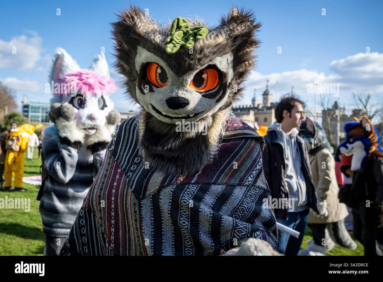London, UK. 15 March 2025. Members of a group known as LondonFurs, a ...