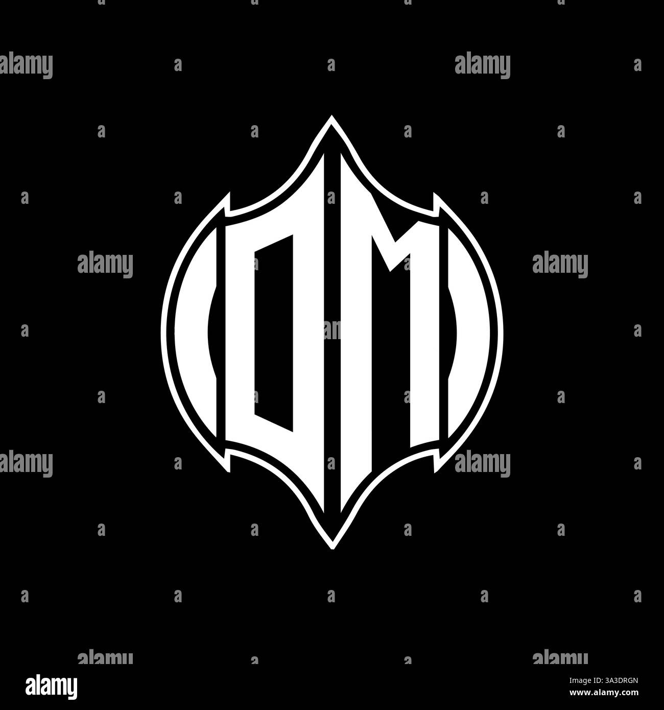 OM Unique modern flat abstract geometric initials vector letter logo ...