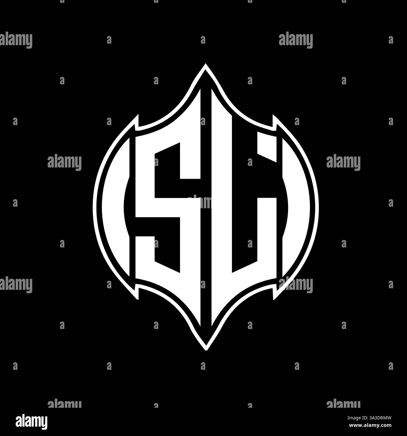 SL Unique modern flat abstract geometric initials vector letter logo ...